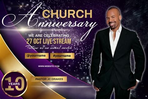 Church Anniversary Banner Event Template Postermywall