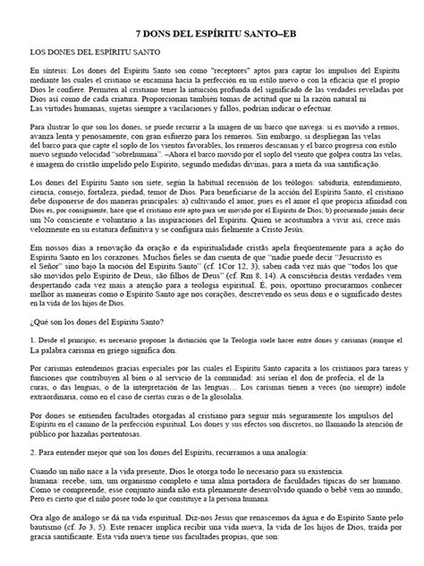 Dones Del Espíritu Santo Guía Esencial Pdf Amor Espíritu Santo