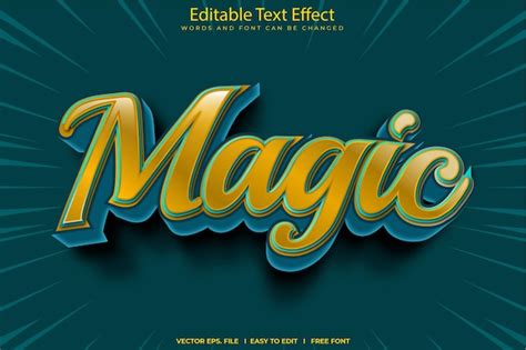Efecto De Texto Editable Mágico 3d Vector Premium