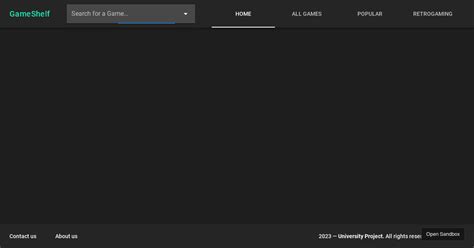 gameshelf 31 08 2020 problems codesandbox