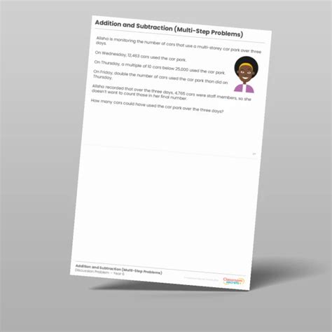 Year 6 Addition And Subtraction Multi Step Problems Fluency Matrix Resource Classroom Secrets