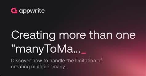 Creating More Than One Manytomany Relationship On The Same Collection