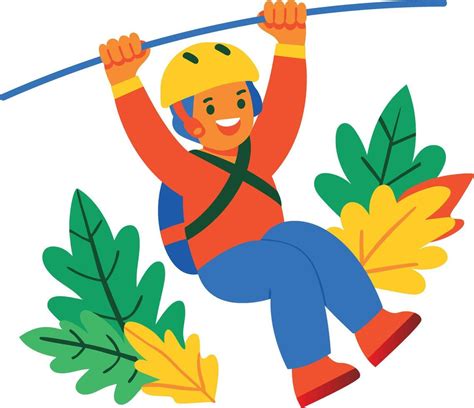 A Flat Icon Of Zip Lining Character 52349082 Vector Art At Vecteezy