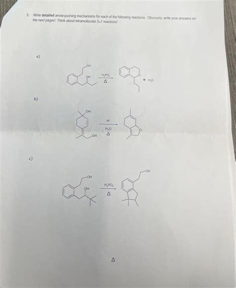 Solved 5. Write detaifed arrow-pushing mechanisms for each | Chegg.com