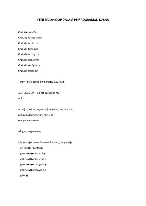 Penerapan Oop Dalam Pemrograman Dasar Penerapan Oop Dalam Pemrograman