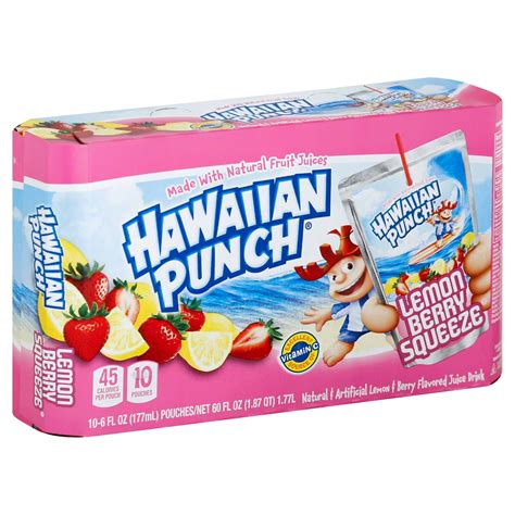 Hawaiian Punch Lemon Berry Squeeze Drink 6 Oz Pouches Shop Juice At H E B