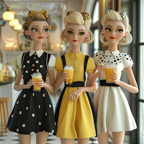 Premium Photo Beautiful Pin Up Girls 3d Realistic Cartoon Format