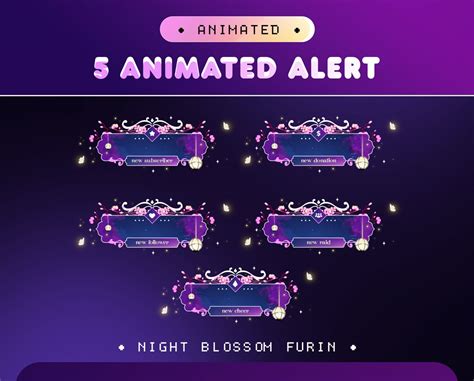 Animated Dreamy Pink Sakura Stream Alerts Night Blossom Furin For