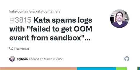 kata spams logs with failed to get oom event from sandbox warnings