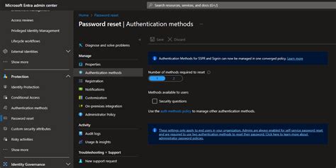 Active Directory Choosing Other Sspr Authentication Methods Than