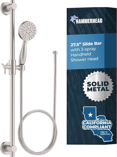 Hammerhead Showers Solid Metal 27 5 Inch Shower Slide Bar With 3 Spray