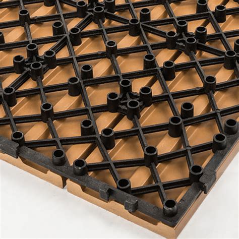 Composite Decking Tiles Interlocking Striped Pattern Patio Flooring