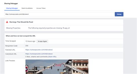 optimizing open graph tags with facebook sharing debugger mainwp