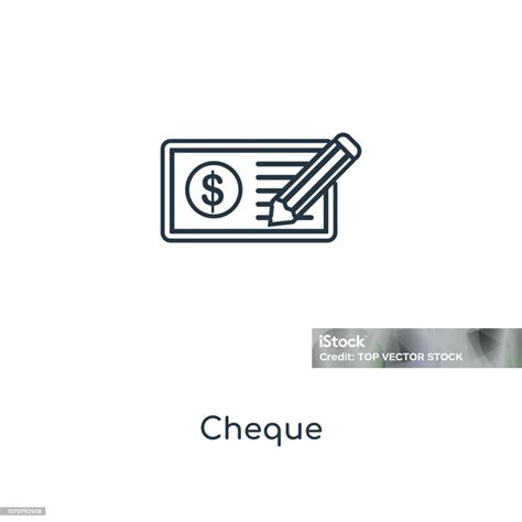 수 표 개념 선 아이콘입니다 선형 수 표 개념 개요 기호 디자인입니다 이 간단한 요소 그림 사용할 수 있습니다 웹 및 모바일 Ui Ux가 금융에 대한 스톡 벡터 아트 및