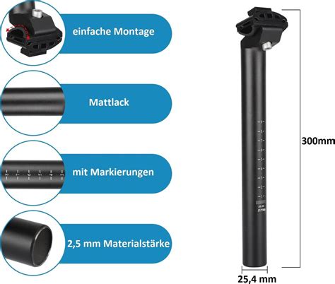 Fahrrad Sattelstütze 254 X 300 Mm Mtb Sattelrohr