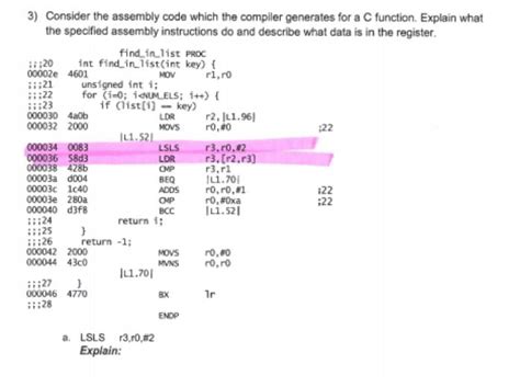 Solved 3 Consider The Assembly Code Which The Compiler Chegg Com