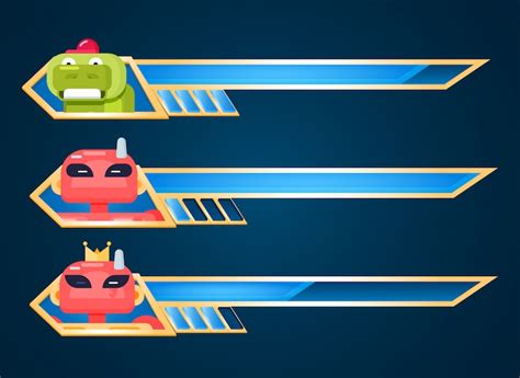 Game Ui Health Bar With Characters In The Border Premium Vector