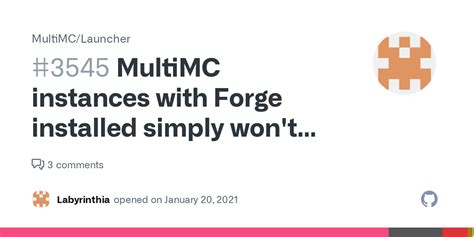 Multimc Instances With Forge Installed Simply Wont Start · Issue 3545 · Multimclauncher · Github
