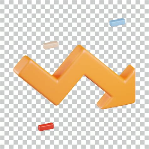 Premium Psd Arrow Downward Trend 3d Icon