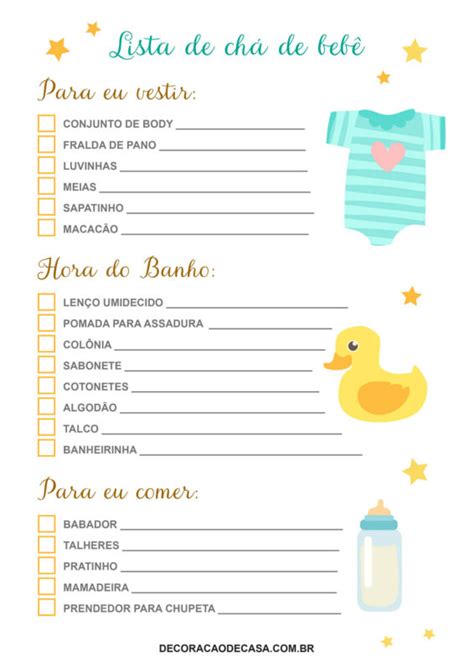 Lista De Chá De Bebê Veja O Que Não Pode Deixar De Pedir