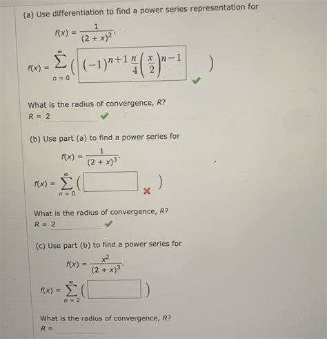Solved (a) ﻿Use differentiation to find a power series | Chegg.com