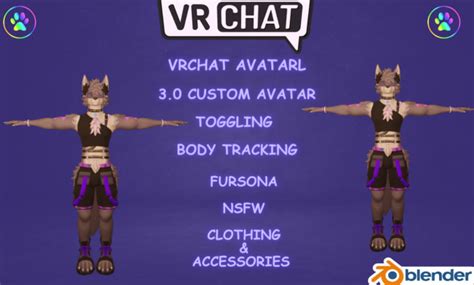Create Custom 3d Furry Avatar Furry Vrchat Avatar Vr Chat Avatar Vr