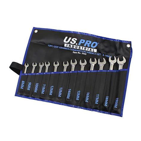 Us Pro Industrial 12pc Grip Grabber Combination Spanner Wrench Set 8