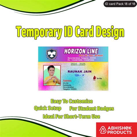 18 18 Temporary Id Card Design Files 50 Psd Photoshop Templates Abhishek Products