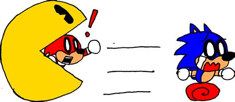 Sonic And Knuckles Gettin Eatin By Pac Man By Toontrev On Deviantart