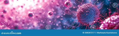 Tumor Microenvironment Background With Cancer Cells T Cells