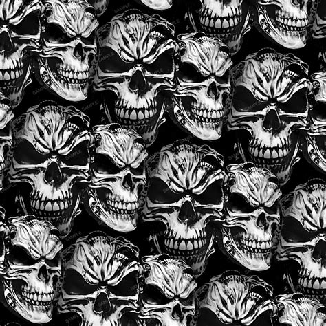 Multi Skull 24 Pattern Tileable Repeating Pattern Inspire Uplift