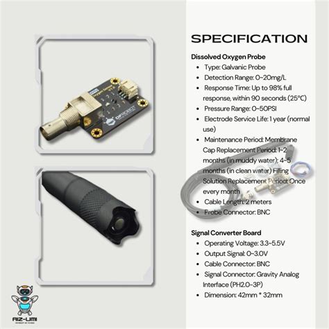 Jual Dfrobot Analog Dissolved Oxygen Sensor Meter Kit For Arduino