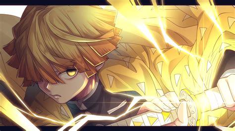 Zenitsu Agatsuma Lightning Kimetsu No Yaiba 4k 153 Wallpaper Pc Desktop