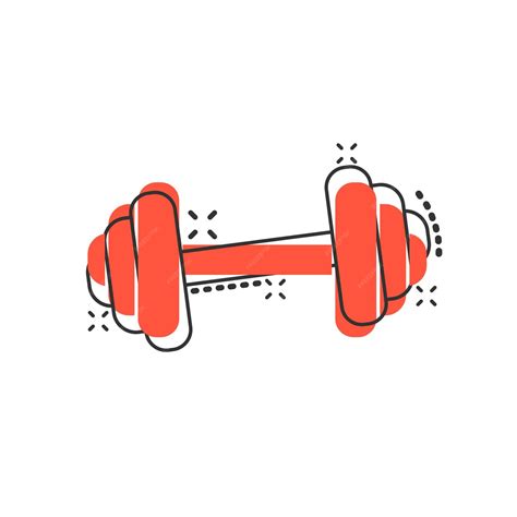 Premium Vector Vector Cartoon Dumbbell Fitness Gym Icon In Comic
