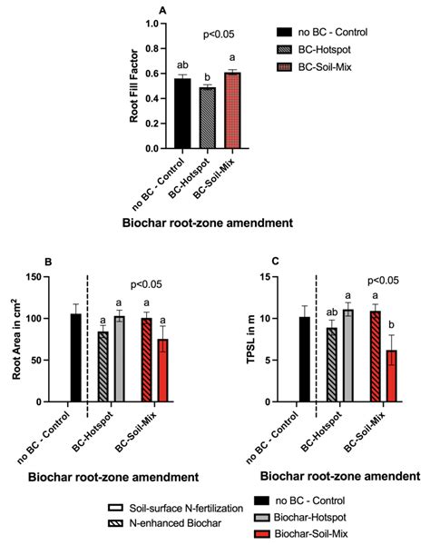 A Root Fill Factor Depending On The Biochar Root Zone Am Control Bc
