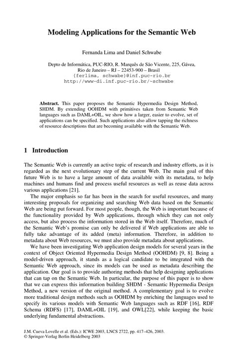 PDF Modeling Applications For The Semantic Web