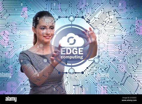 Businessman In Edge And Fog Computing Concept Stock Photo Alamy