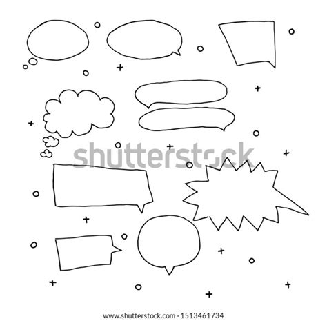 Empty Speech Cloud Vector Hand Drawn Stock Vector Royalty Free