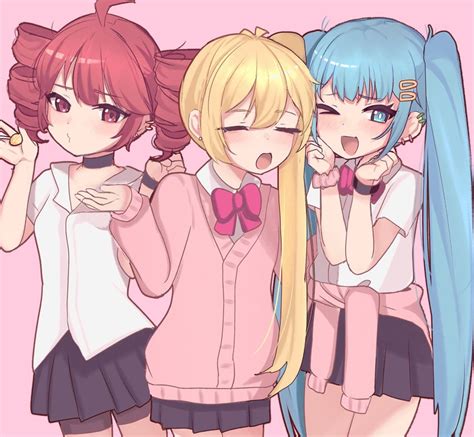 Hatsune Miku Kasane Teto And Akita Neru Vocaloid And 3 More Drawn