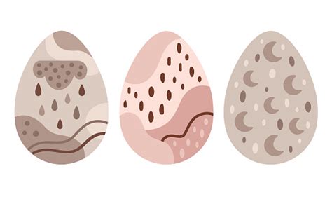 Boho Easter Eggs Clipart Set Happy Easter Clipart In Flat Style Easter