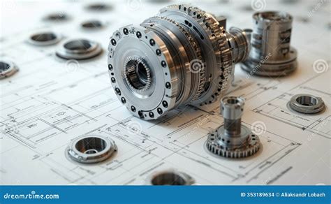 Engineering Detail Drawings For Background Royalty Free Stock