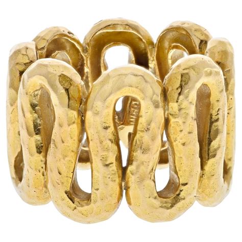 David Webb 18k Yellow Gold Fluted Diamond Cocktail Ring For Sale At 1stdibs