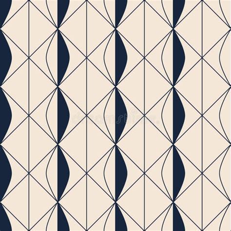 Seamless Retro Pattern With Geometric Shapes Stock Vector