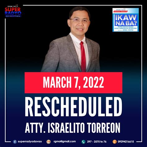Gma Rescheduled Si Atty Israelito Bobbet Torreon Sa Ikaw Na Ba