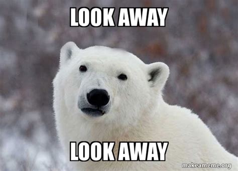 Look Away Look Away Popular Opinion Polar Bear Make A Meme