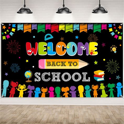 Welcome Back To School Backdrop Banner Decorations Large Fabric Welcome