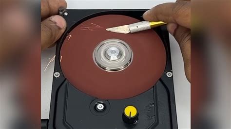 Old Hard Drive Modded Into A Variable Speed Disc Sander Spinning Rust