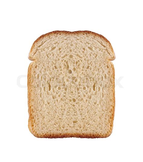 One Slice Of Wheat Bread Isolated On White Stock Image Colourbox