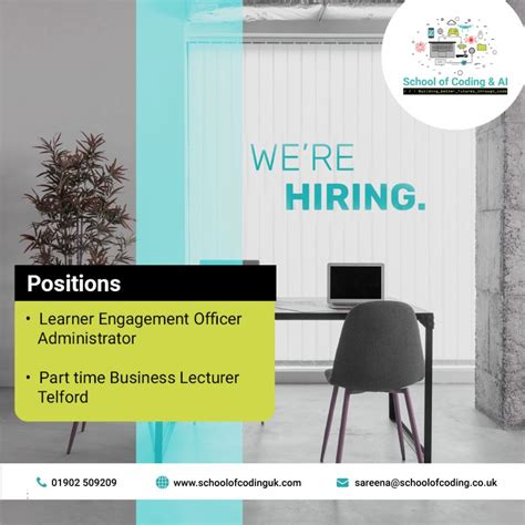 Hiring Jobopportunity Educationjobs Joinourteam Schoolofcodingai School Of Coding And Ai