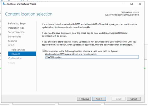 Windows Server Update Services Pada Windows Server 2019